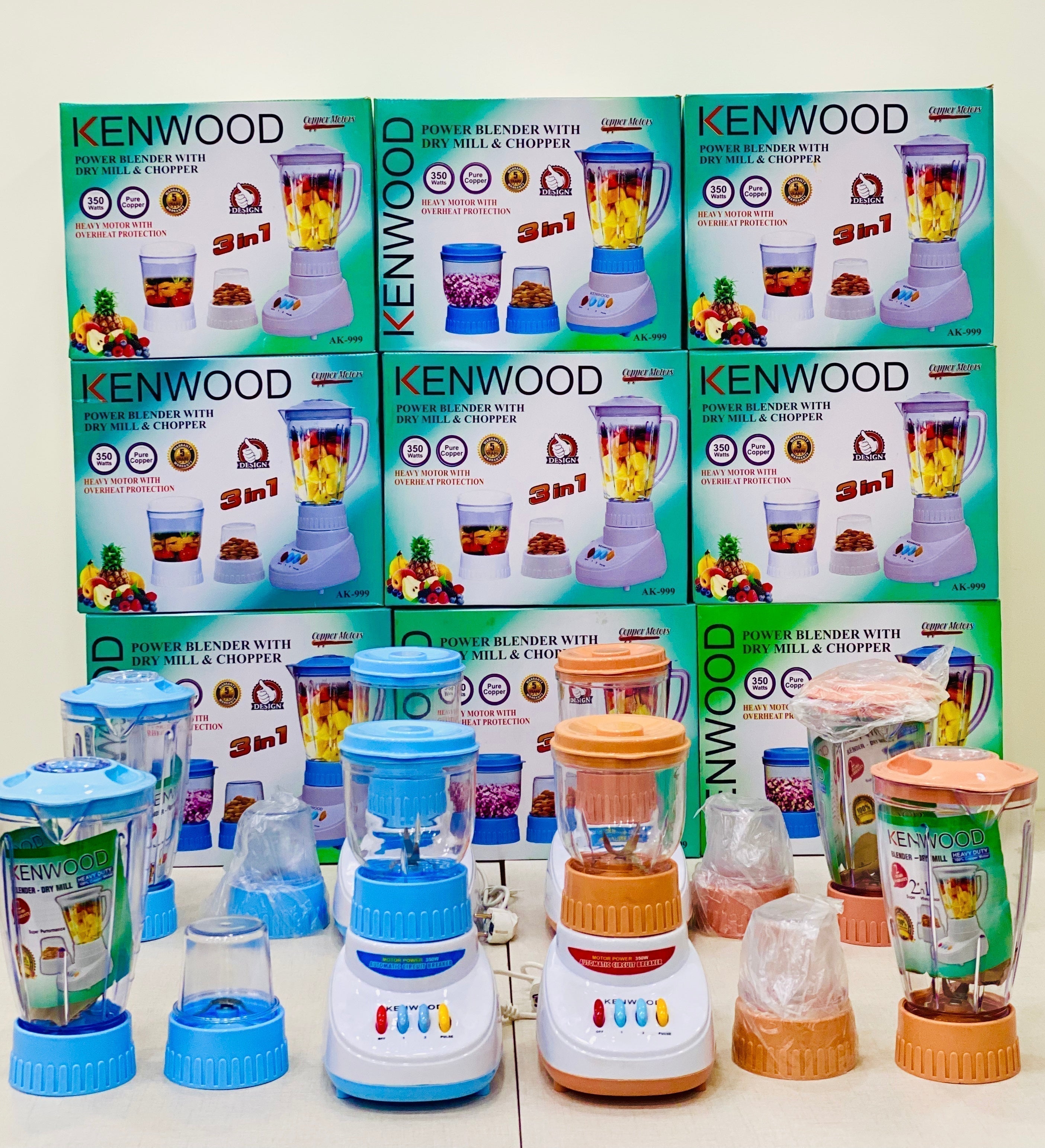 3 In 1 Blender Set | 4 Blades | 4 Buttons | Long Wire